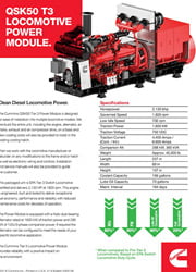 QSK50 T3 Locomotive Power Module Spec Sheet – Cummins DKSH (Thailand)